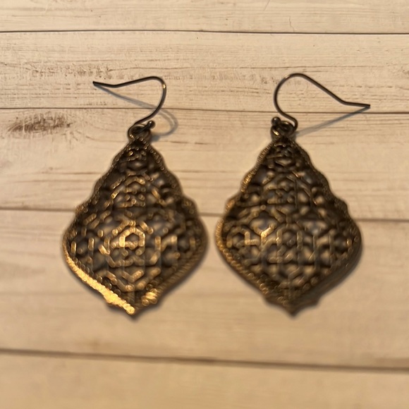 Jewelry | Gunmetal Filagree Chandelier Style Earrings | Poshmark